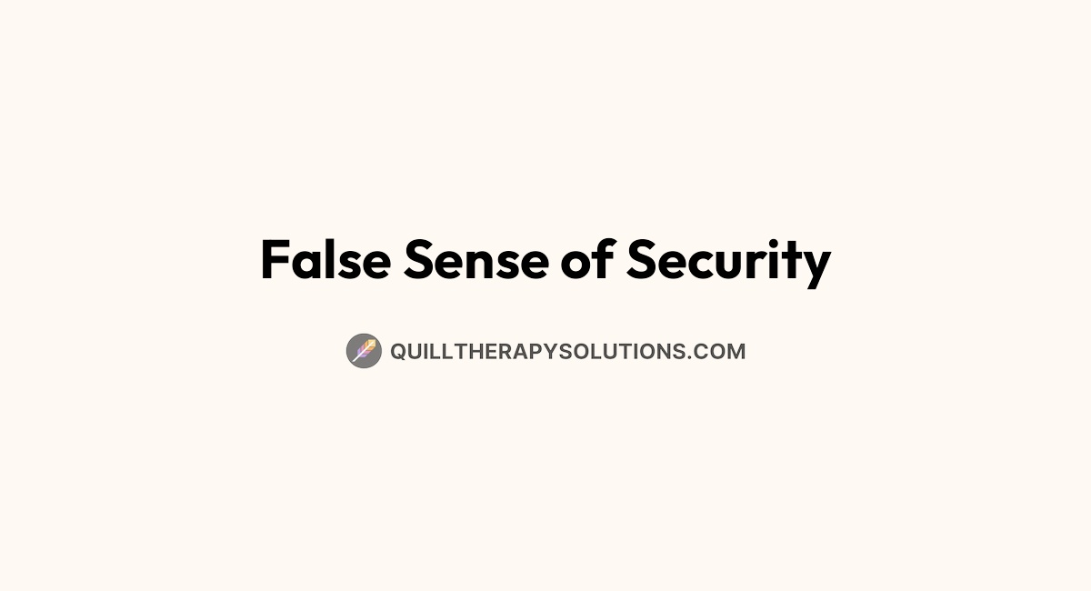 False Sense of Security | Quill Therapy Solutions