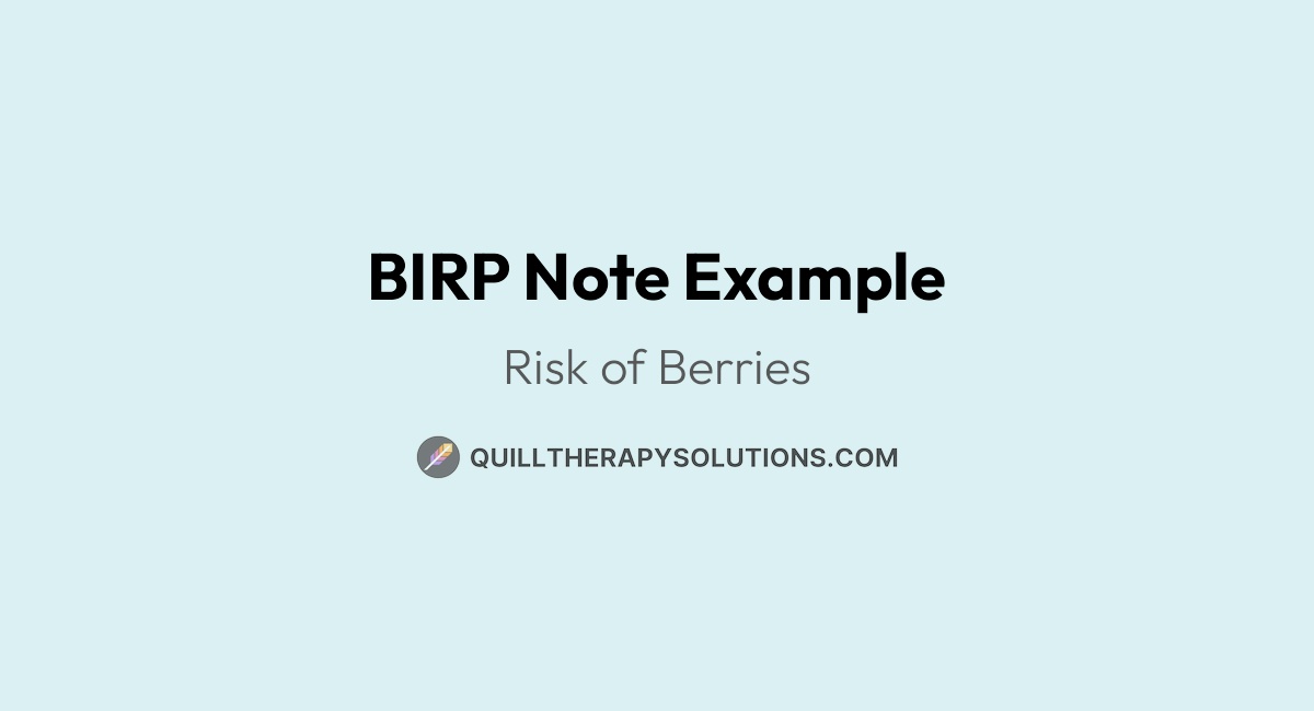 BIRP Note Example: Risk of Berries | Quill Therapy Solutions