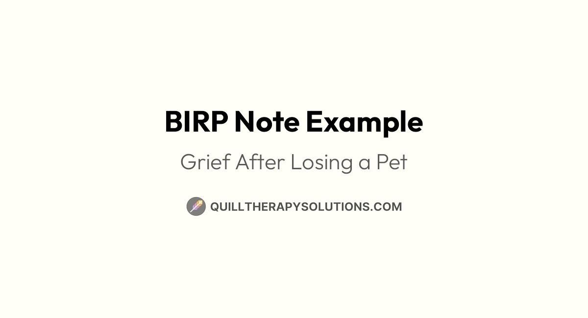 BIRP Note Example: Grief After Losing a Pet | Quill Therapy Solutions
